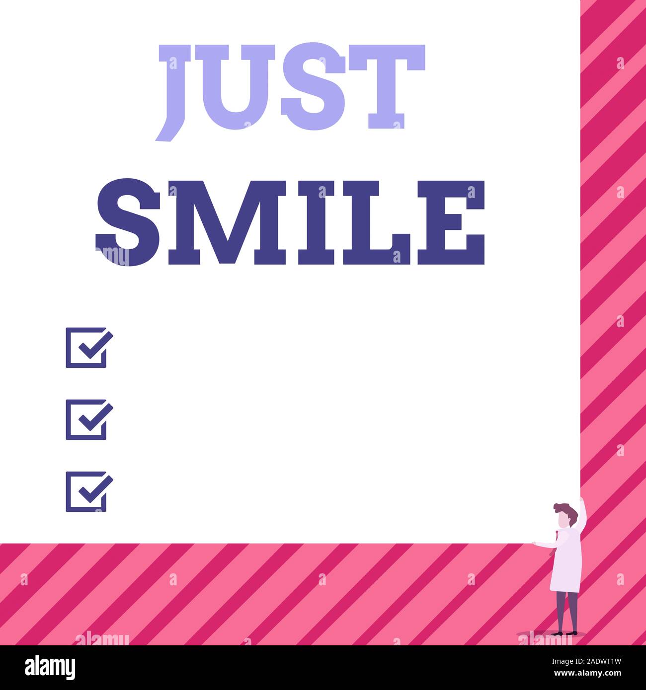 Handwriting text Just Smile. Conceptual photo assume a facial ...