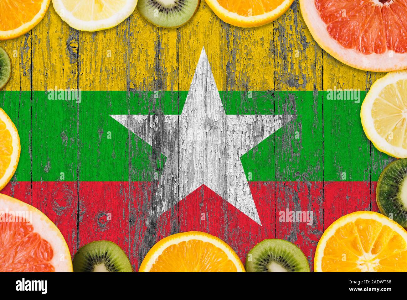 Myanmar food concept. Fresh fruits from traditional gardens. Cooking ...