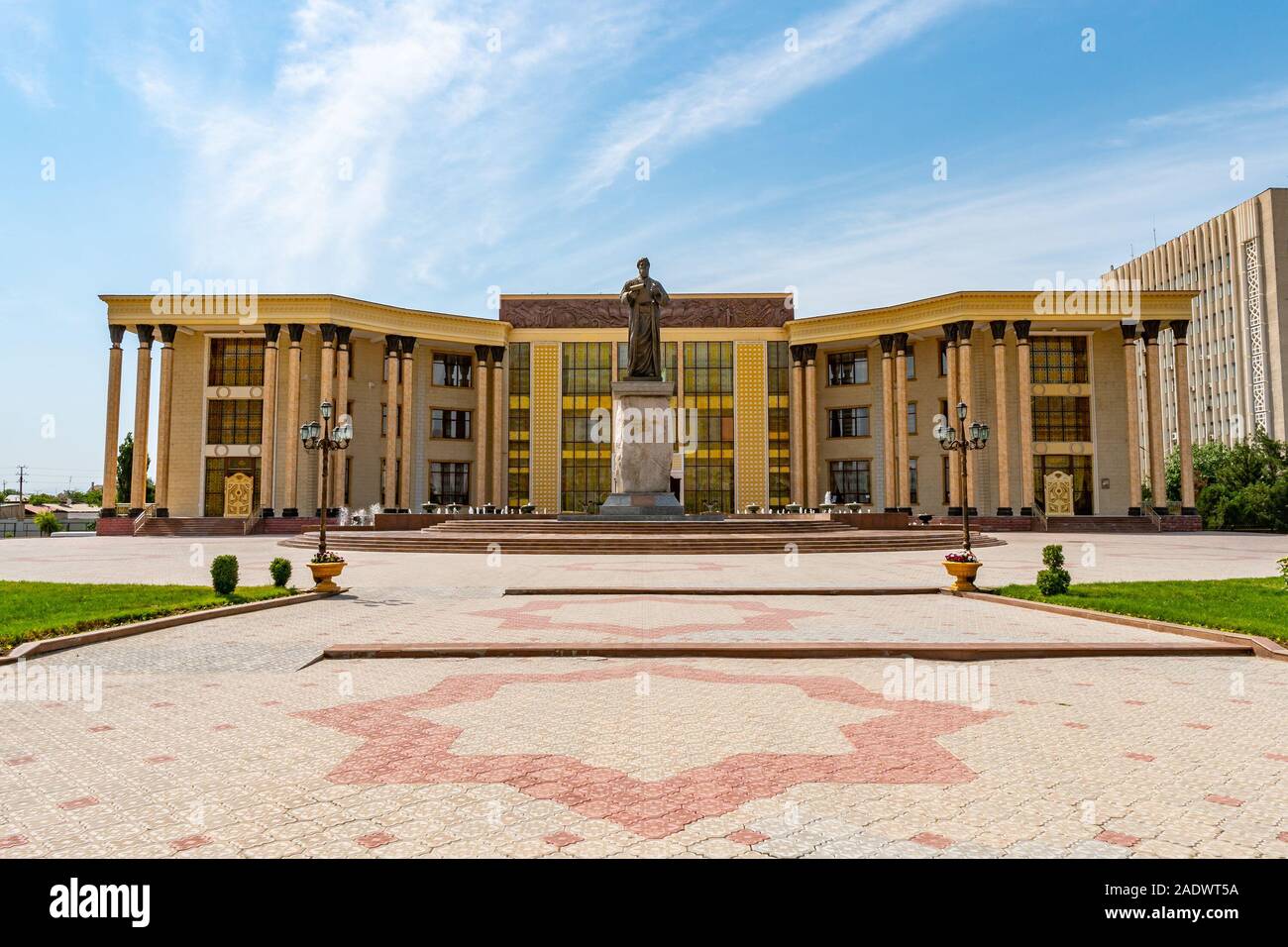 Khujand Cultural Palace Sugdiyon with View of Abu Abdullah Rudaki ...