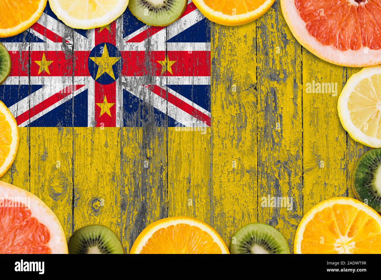 Niue food concept. Fresh fruits from traditional gardens. Cooking ...