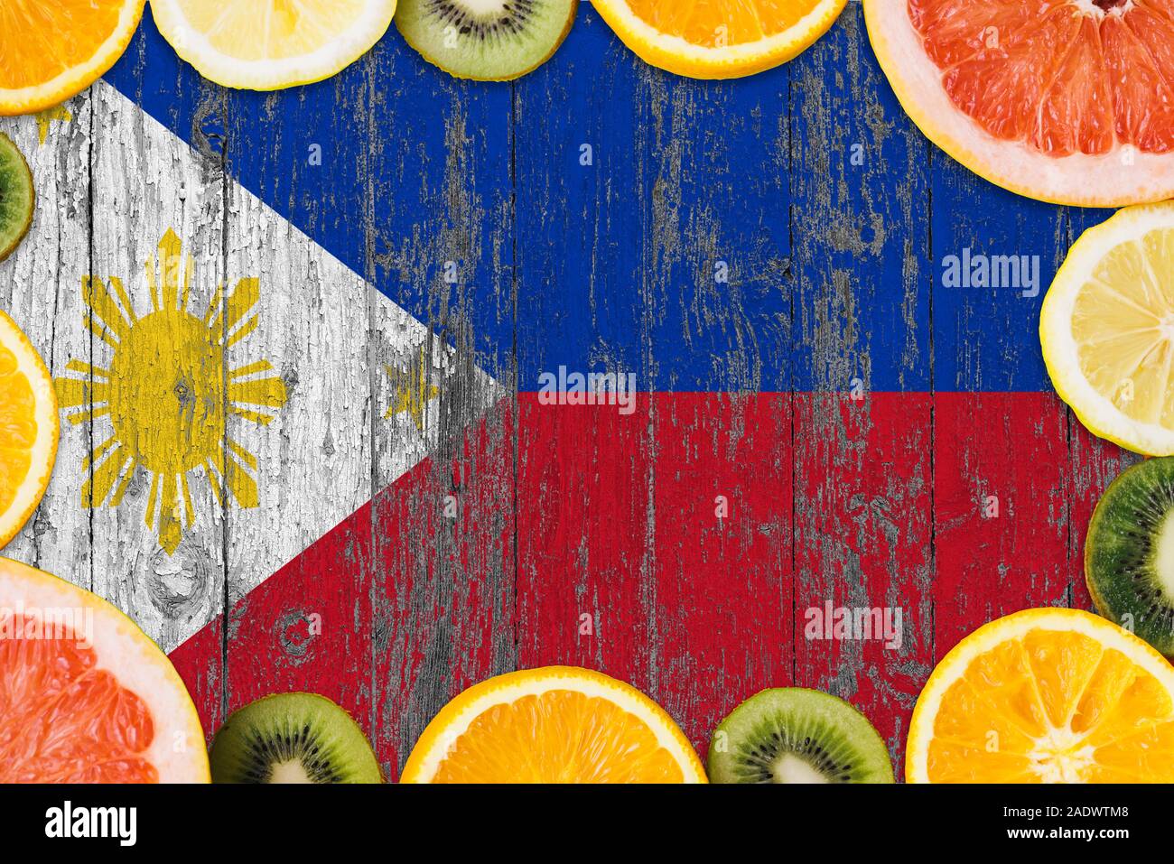 Philippines food concept. Fresh fruits from traditional gardens ...
