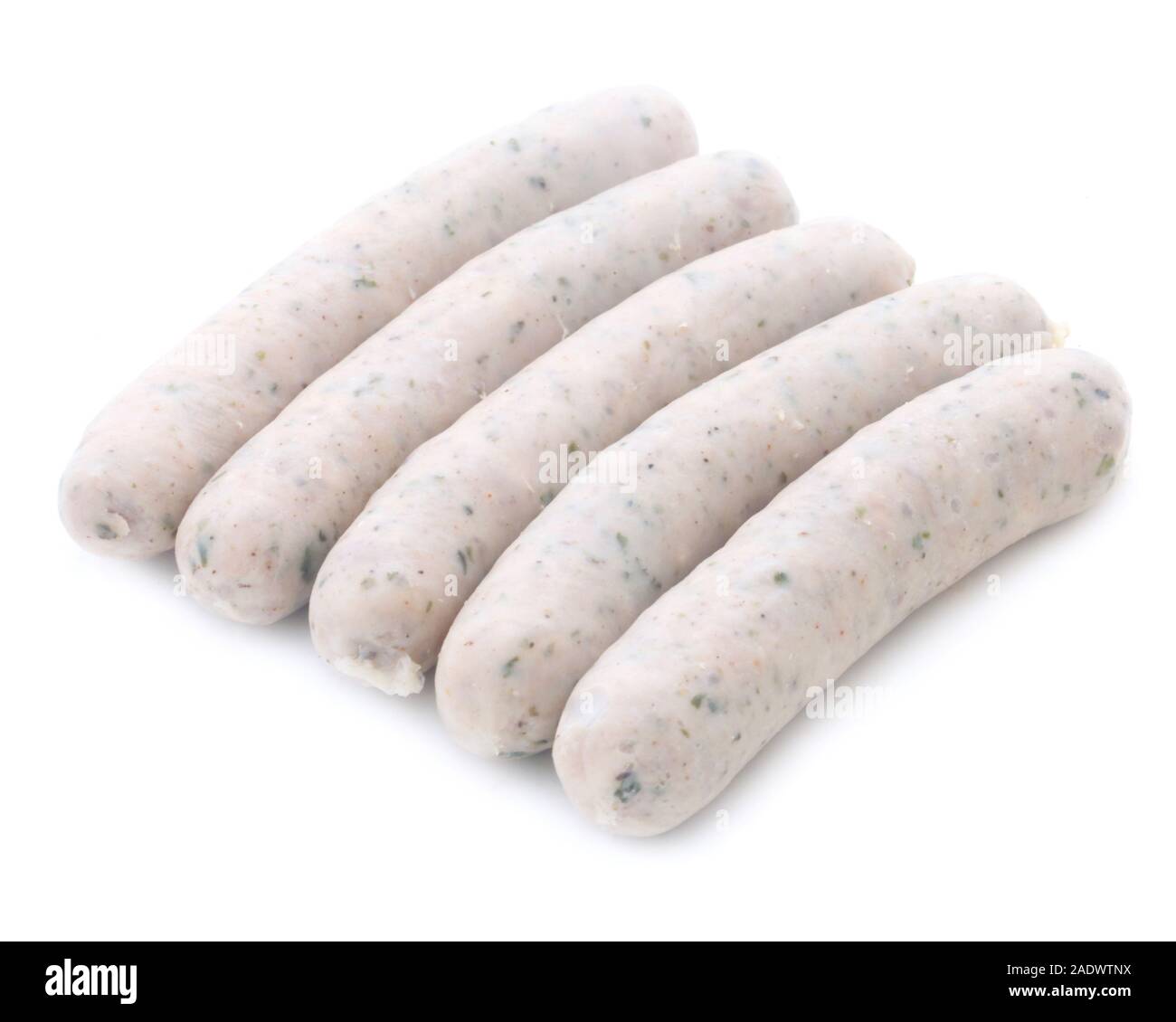 Raw German Bratwurst Isolated On White Stock Photo - Alamy