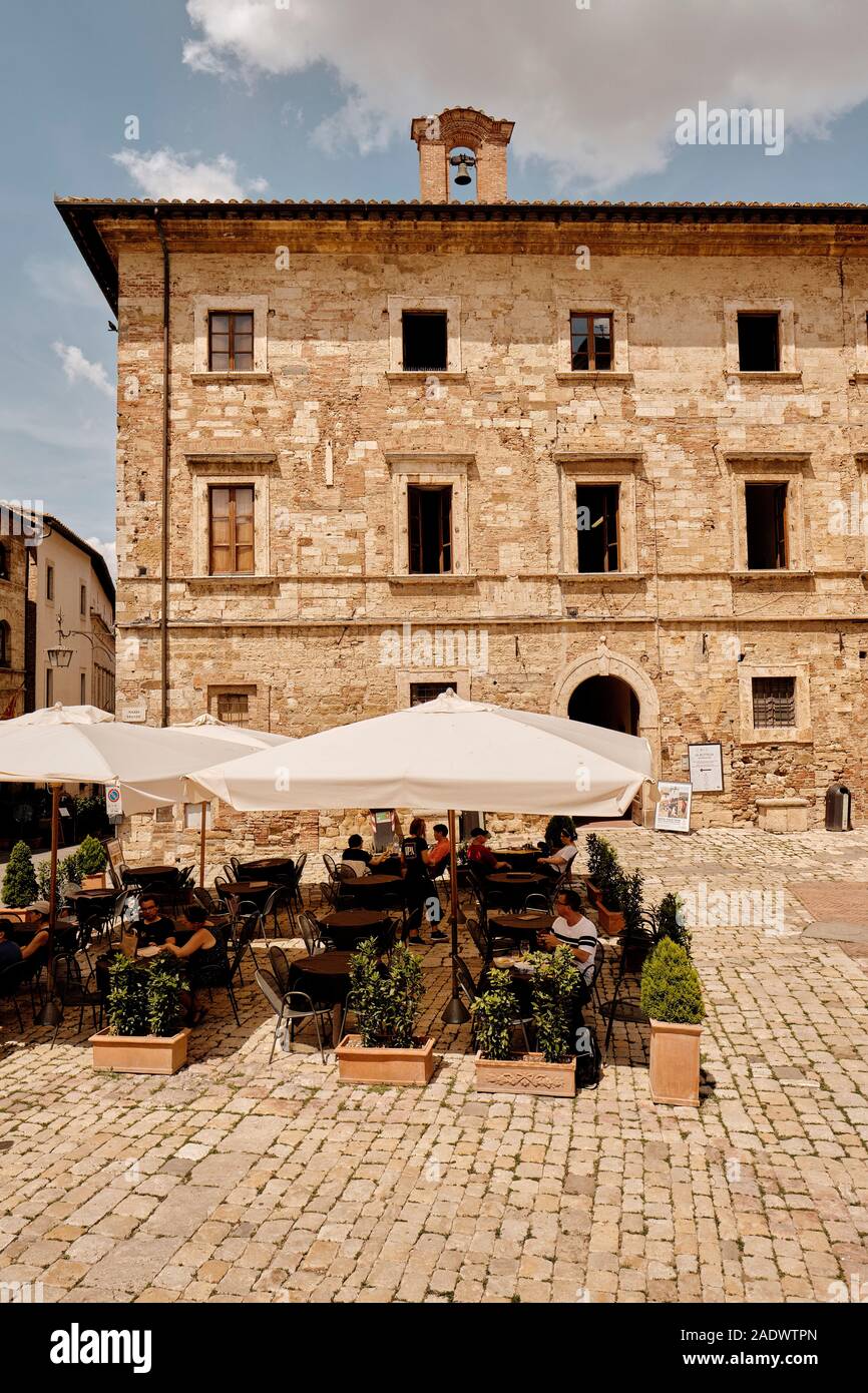 A cafe restaurant in the Piazza Grande in the historic centre of the ...