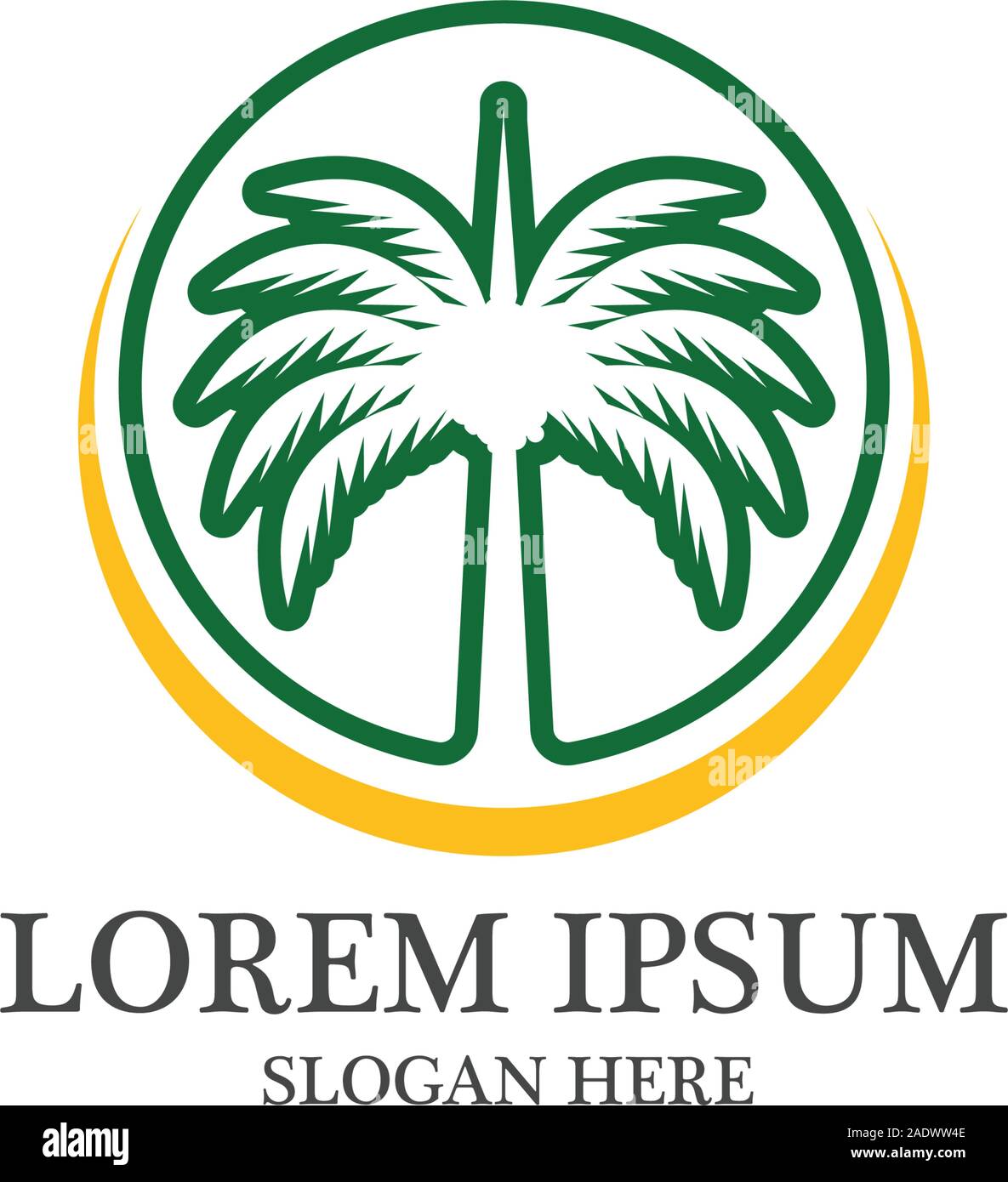 Dates Palm Logo Date Tree Icon Vector Illustration Logo Template Stock