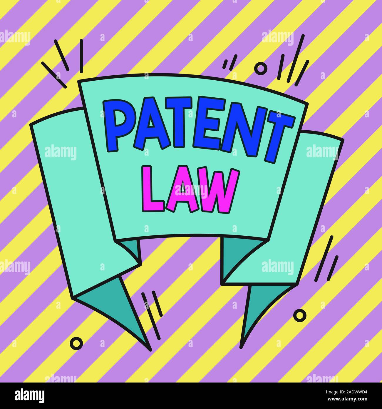 Conceptual hand writing showing Patent Law. Concept meaning deals with ...
