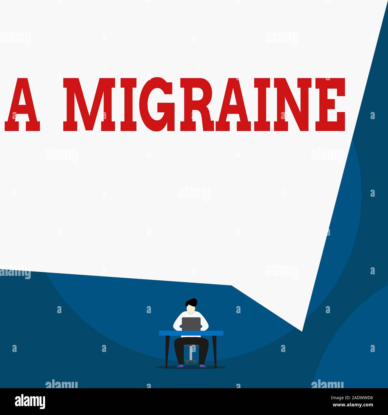 Writing note showing A Migraine. Business concept for recurrent ...