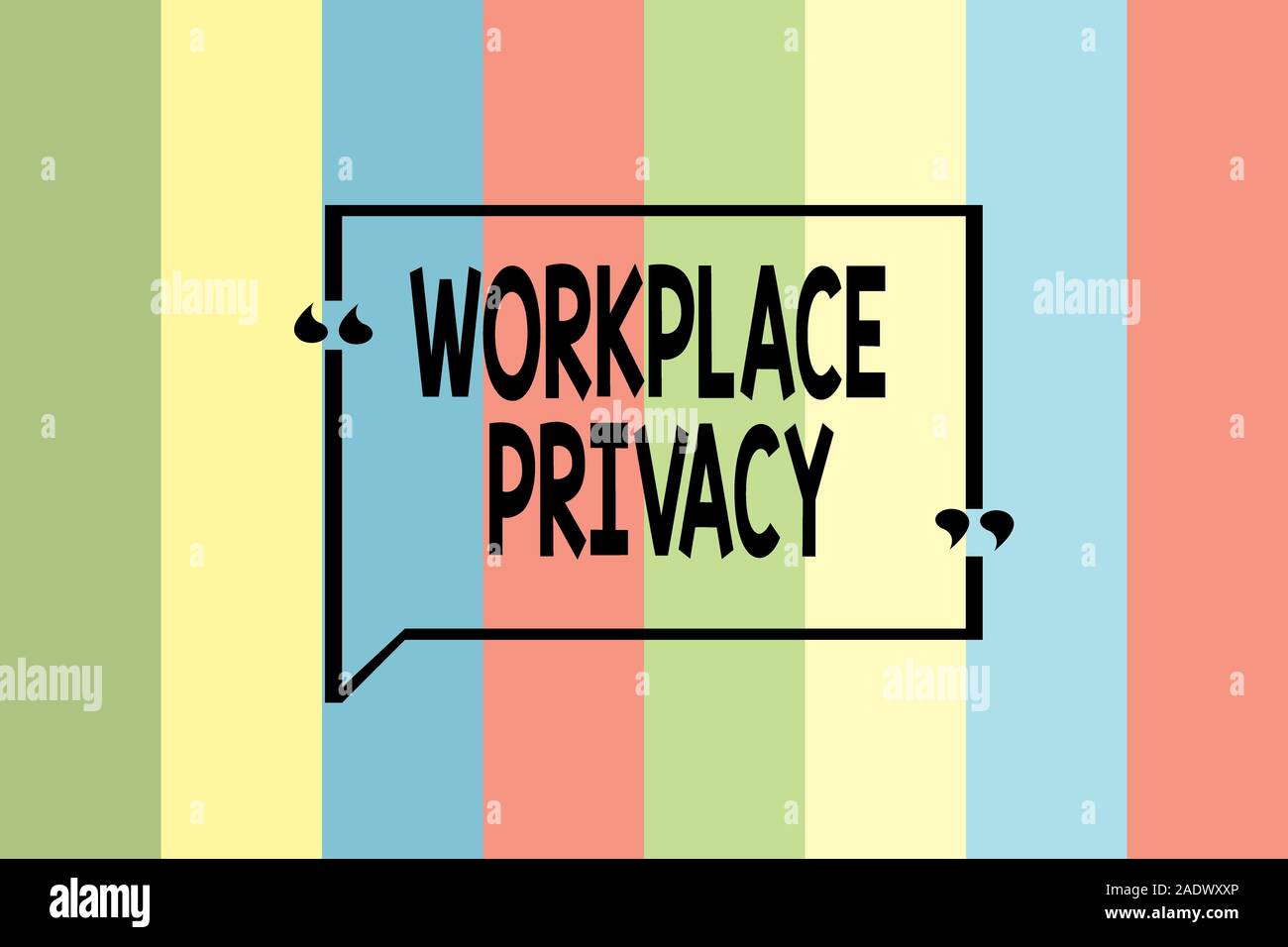 Writing note showing Workplace Privacy. Business concept for protection ...