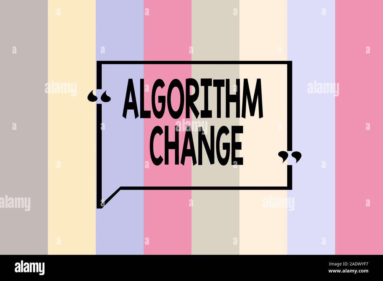 Writing note showing Algorithm Change. Business concept for change in procedure designed to ...