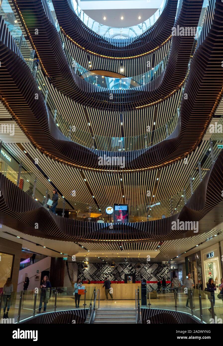 Underside of ceilings across multiple levels in atrium in Emporium ...