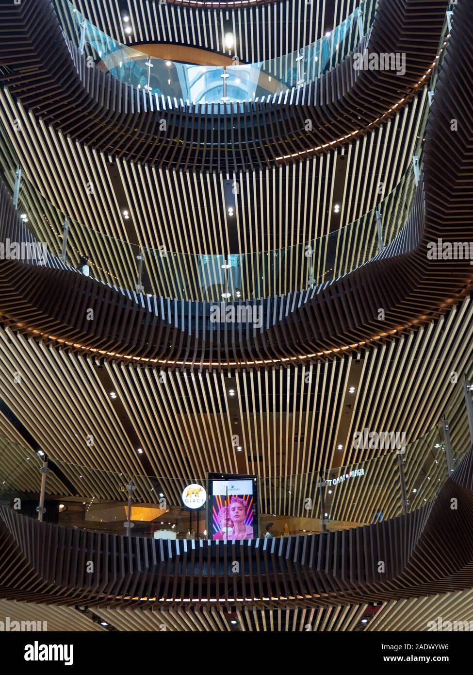 Underside of ceilings across multiple levels in atrium in Emporium ...