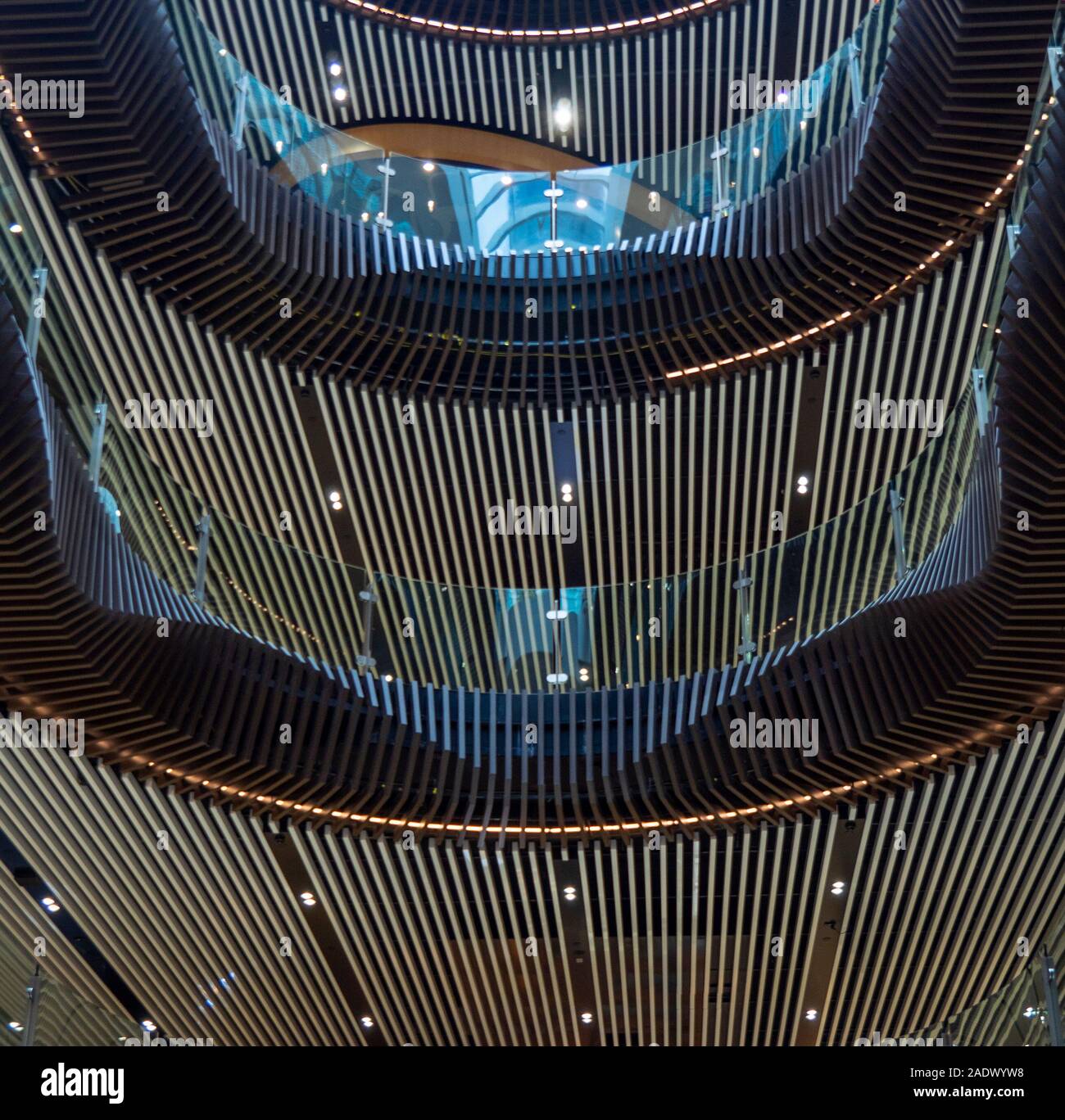 Underside of ceilings across multiple levels in atrium in Emporium ...