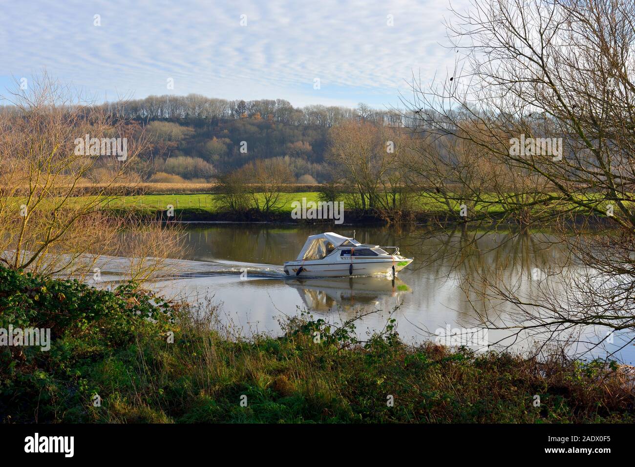 Small pleasure craft boat on the River Trent Nottingham,England,UK ...