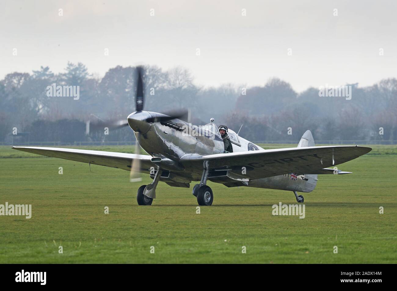 The IWC MK IX Silver Spitfire lands at Goodwood Aerodrome after British ...