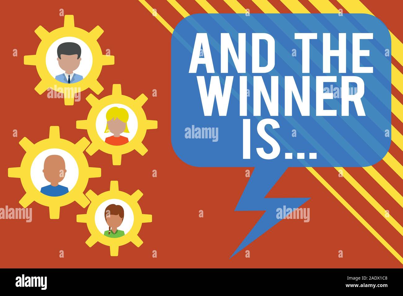 Handwriting text And The Winner Is. Conceptual photo Announcing who the ...