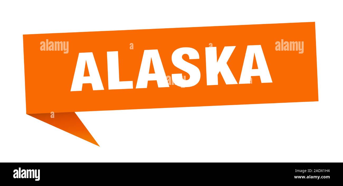 Alaska sticker. Orange Alaska signpost pointer sign Stock Vector Image ...