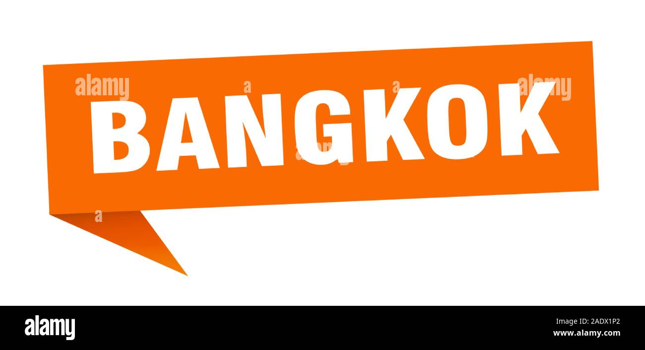Bangkok sticker. Orange Bangkok signpost pointer sign Stock Vector ...