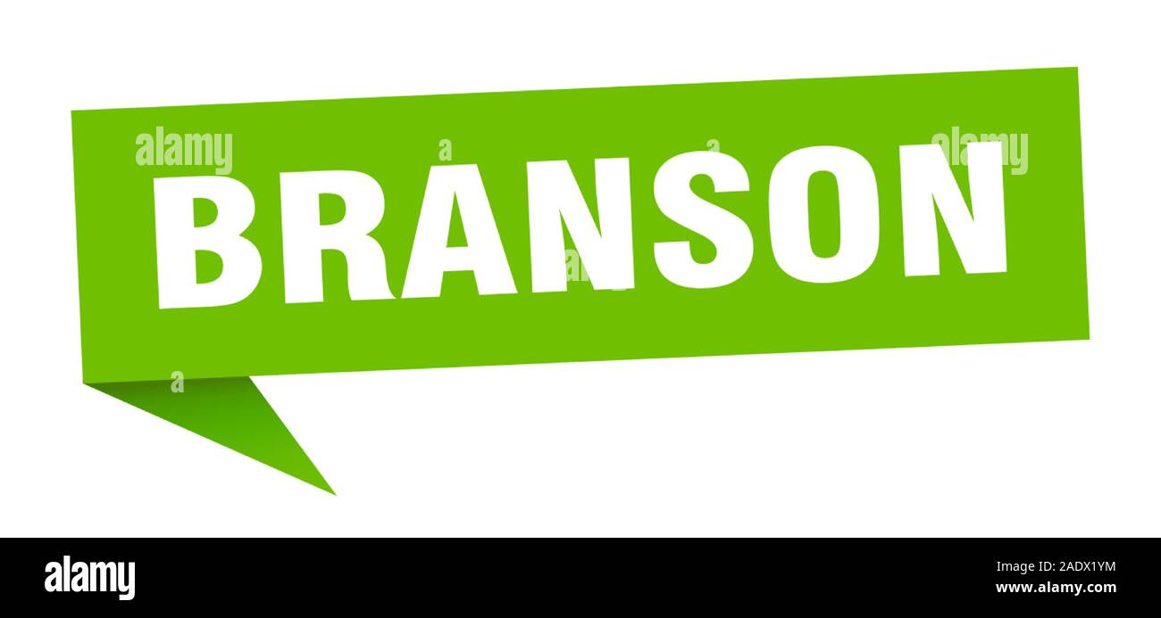 Branson sticker. Green Branson signpost pointer sign Stock Vector Image ...