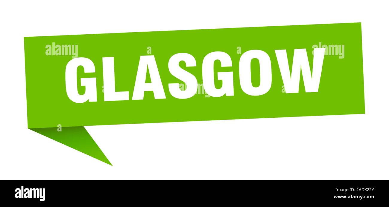 Glasgow sticker. Green Glasgow signpost pointer sign Stock Vector Image ...