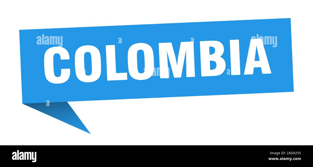 Colombia sticker. Blue Colombia signpost pointer sign Stock Vector ...