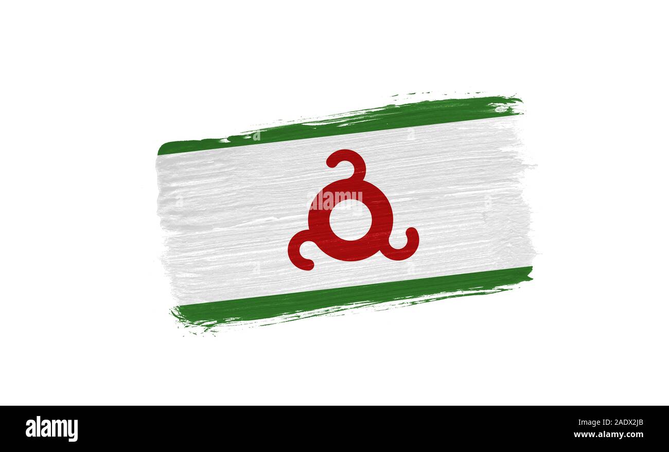 brush painted flag of Ingushetia isolated on white background Stock ...