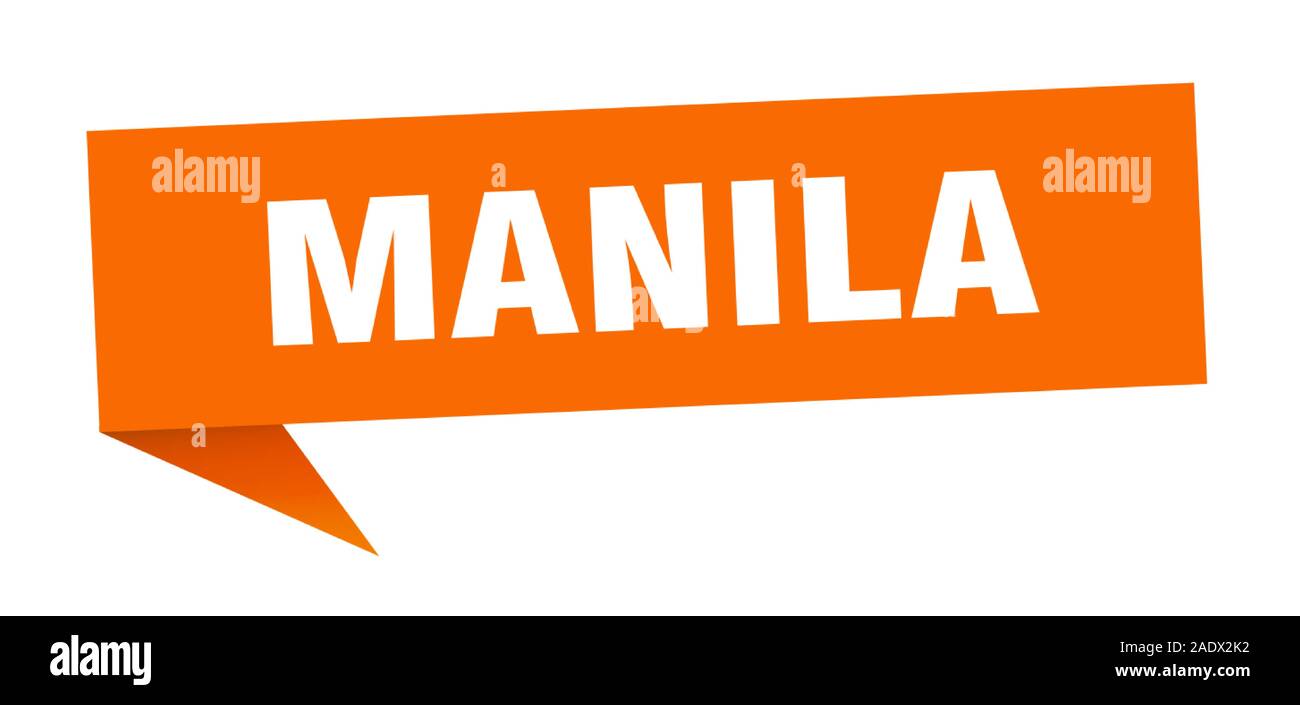 Manila sticker. Orange Manila signpost pointer sign Stock Vector Image ...