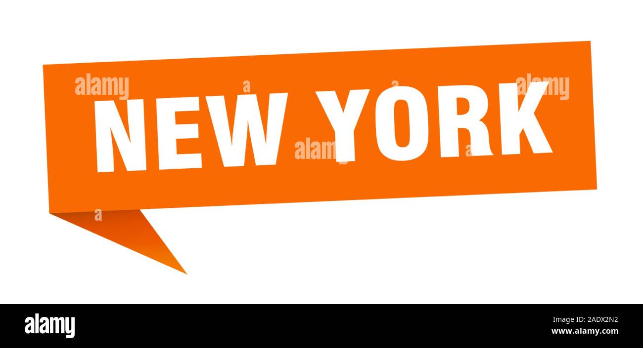 New York sticker. Orange New York signpost pointer sign Stock Vector ...