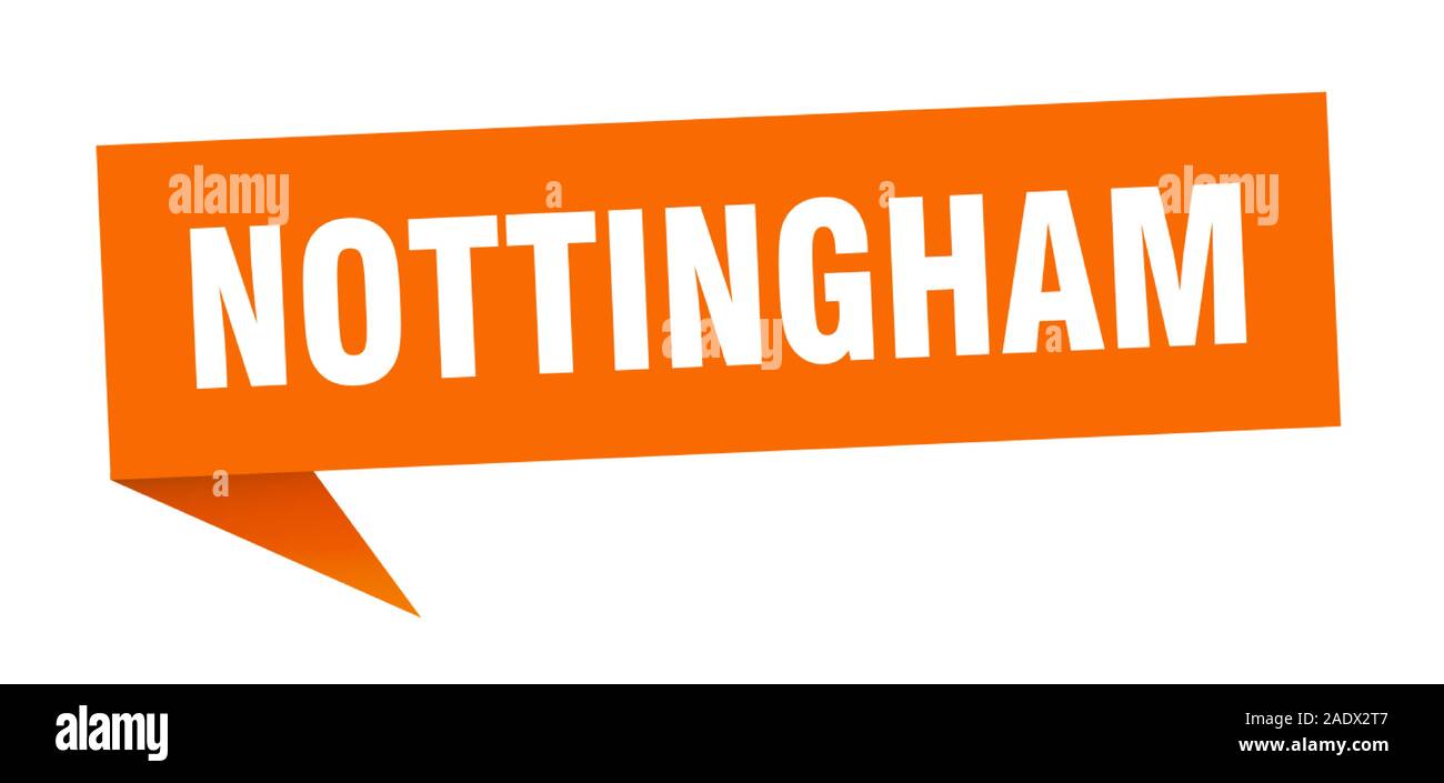 Nottingham sticker. Orange Nottingham signpost pointer sign Stock ...