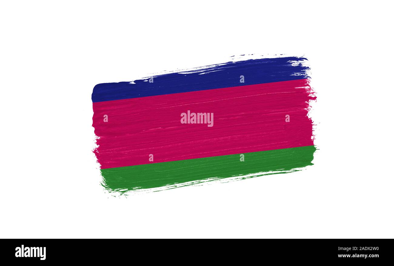 brush painted flag of Kuban peoples republic isolated on white ...