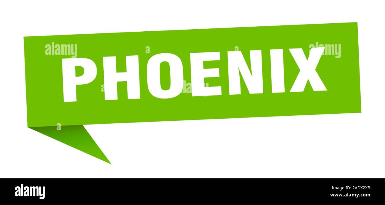 Phoenix sticker. Green Phoenix signpost pointer sign Stock Vector Image ...