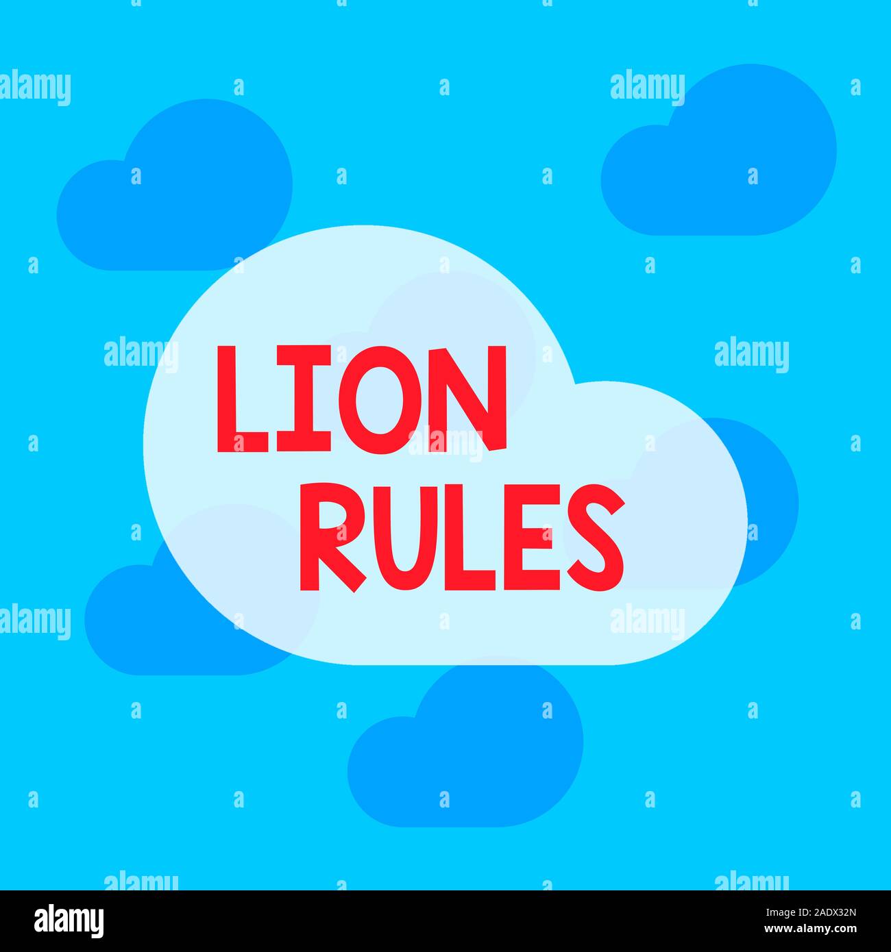 Text sign showing Lion Rules. Business photo text epitome of strength ...