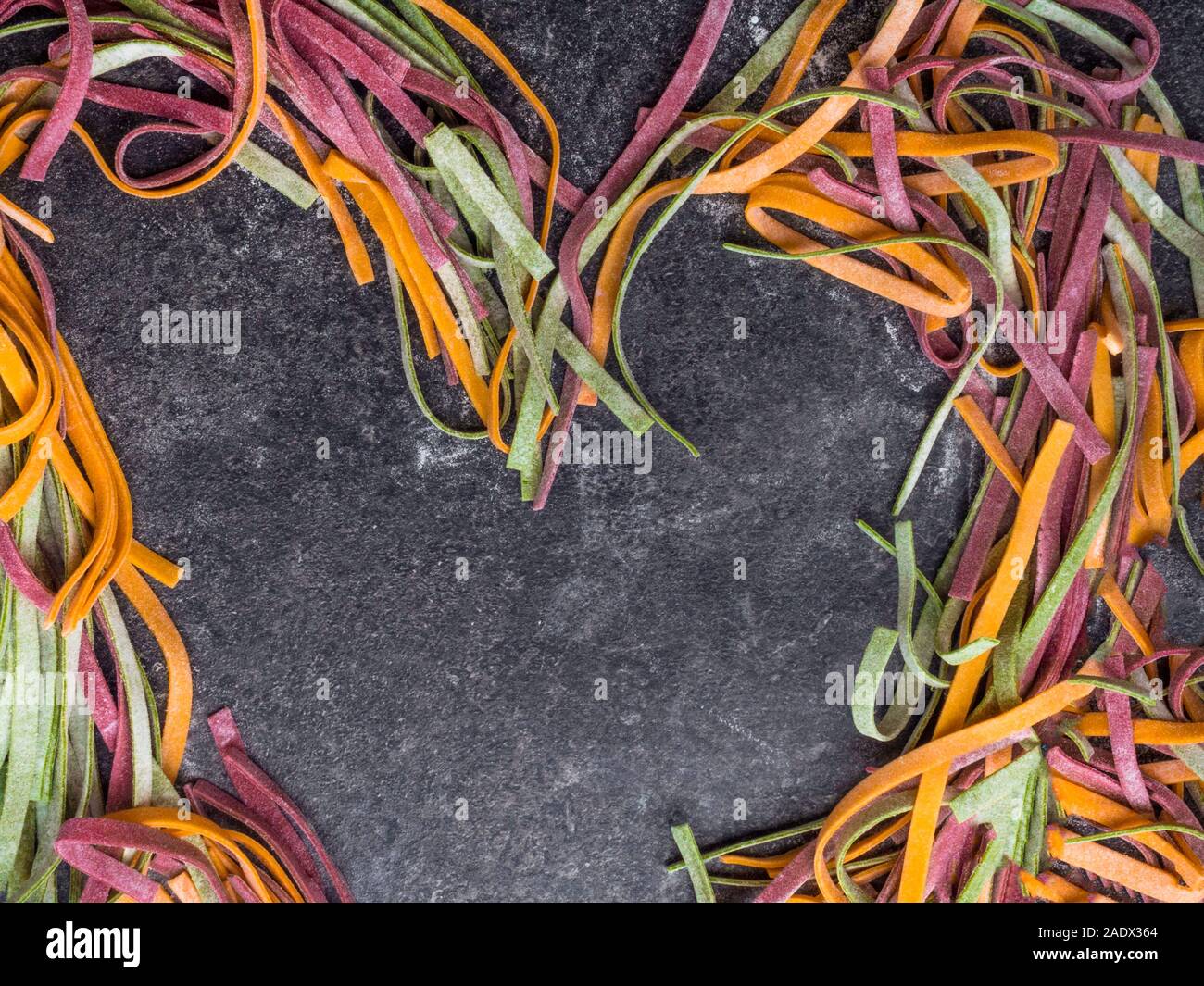 colorful pasta fettuccine, tagliatelle, uncooked pasta spaghetti ...