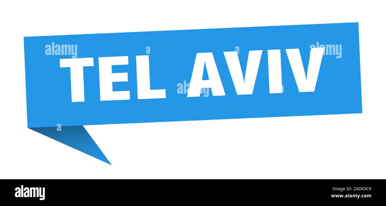 Tel Aviv sticker. Blue Tel Aviv signpost pointer sign Stock Vector ...