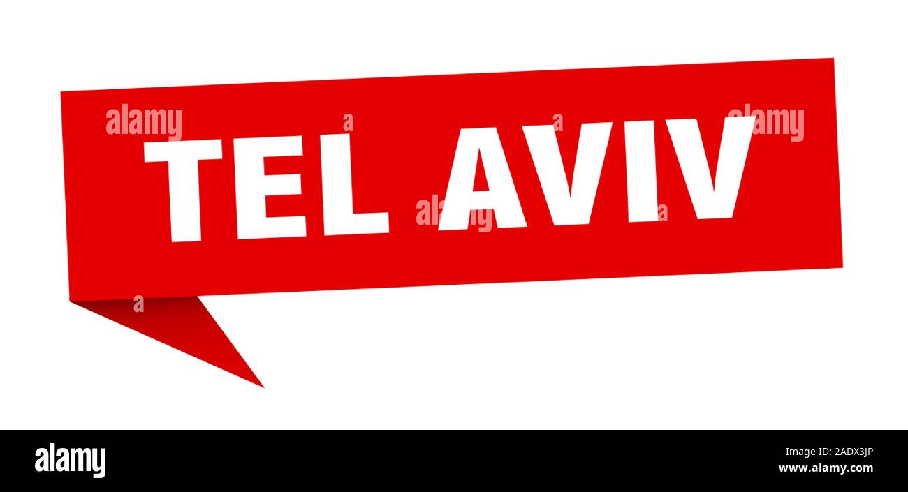 Tel Aviv sticker. Red Tel Aviv signpost pointer sign Stock Vector Image ...