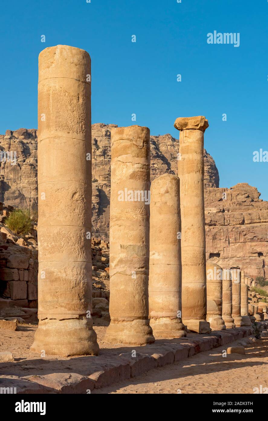 Columns of Colonnaded Street, Petra, Jordan Stock Photo - Alamy