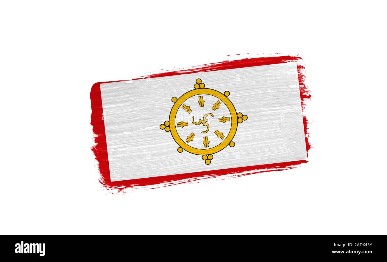 brush painted flag of Sikkim isolated on white background Stock Photo ...