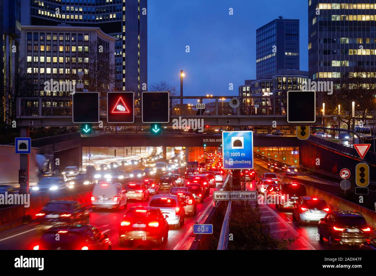 Essen, Ruhr area, North Rhine-Westphalia, Germany - Motorway A40 in the ...