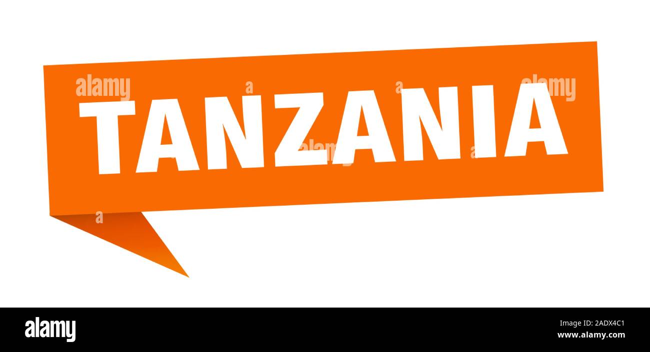 Tanzania sticker. Orange Tanzania signpost pointer sign Stock Vector ...