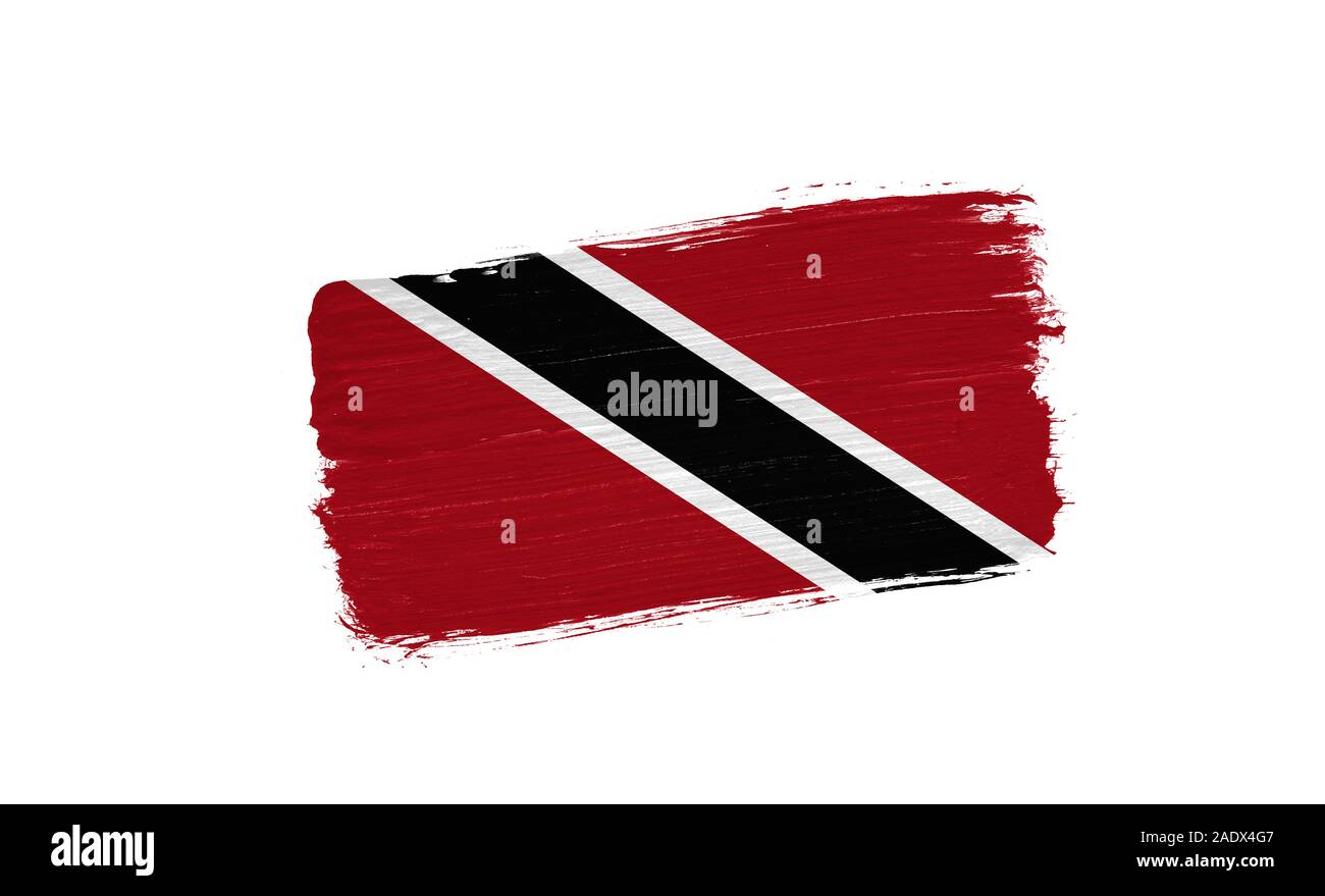brush painted flag of Trinidad and Tobago isolated on white background Stock Photo - Alamy