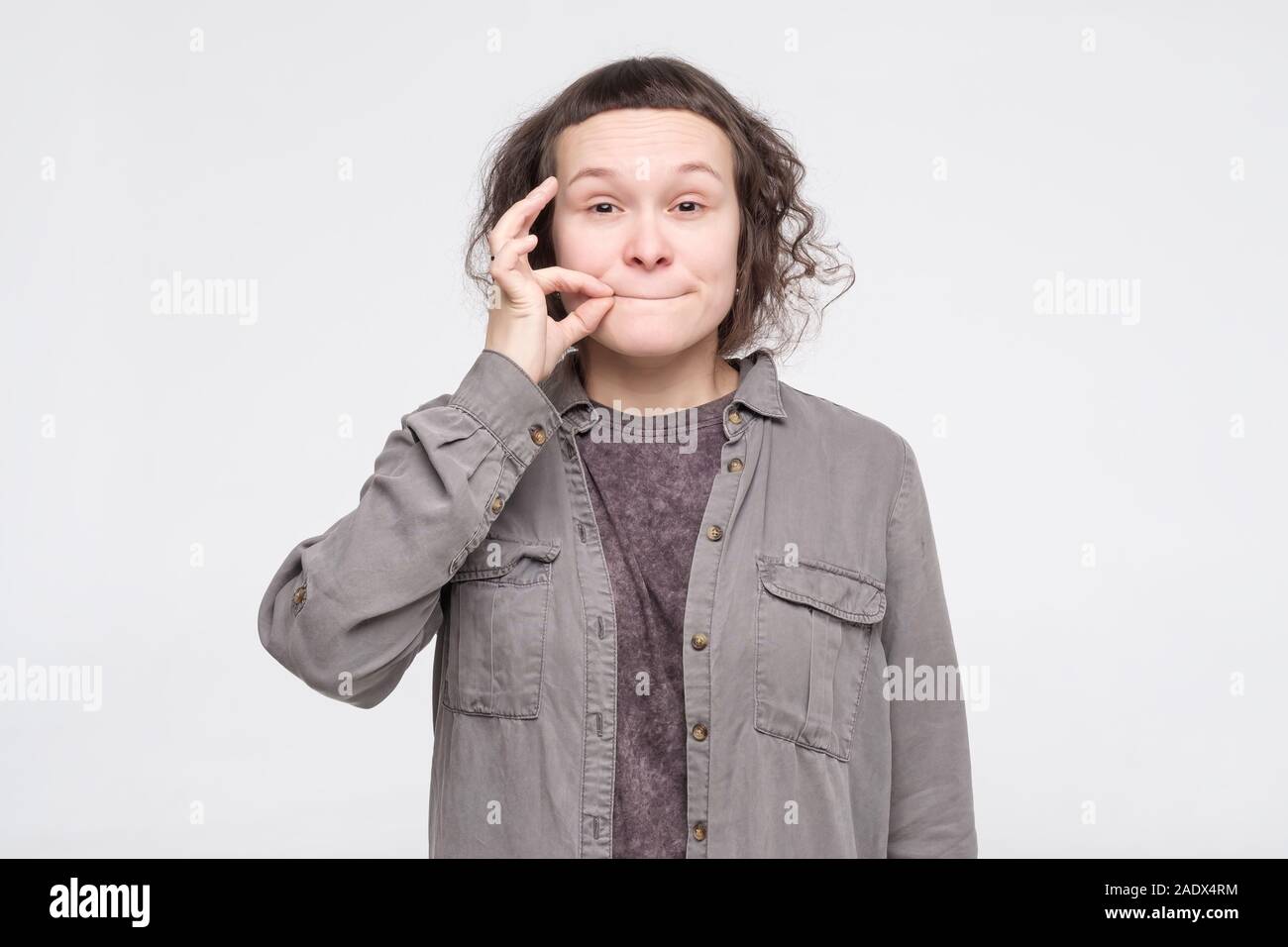 Zipped mouth concept hi-res stock photography and images - Alamy
