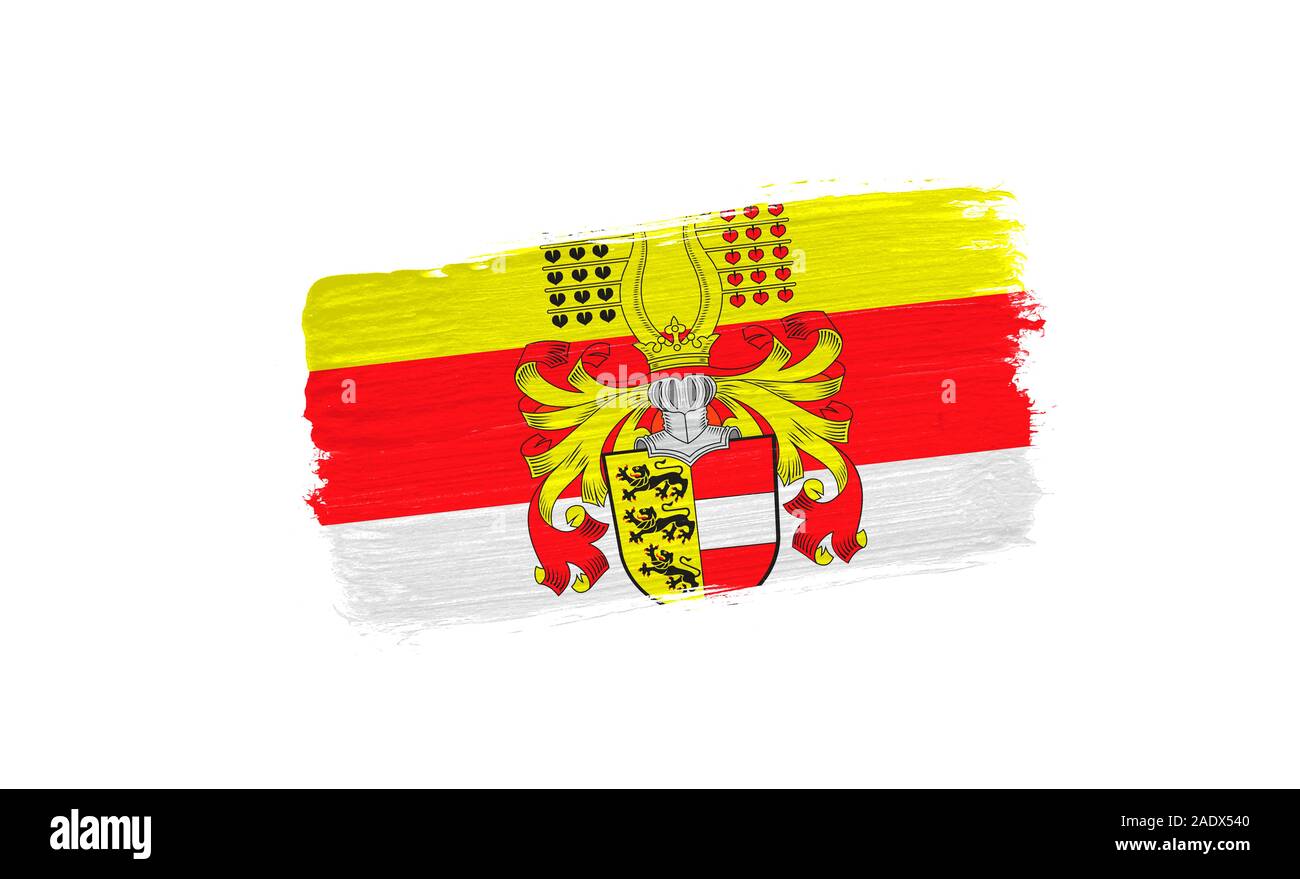 brush painted flag of Carinthia isolated on white background Stock ...