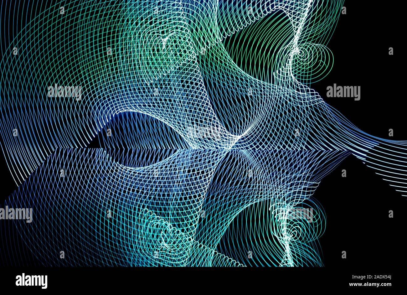 Bright neon line designed background, shot with long exposure. Modern ...