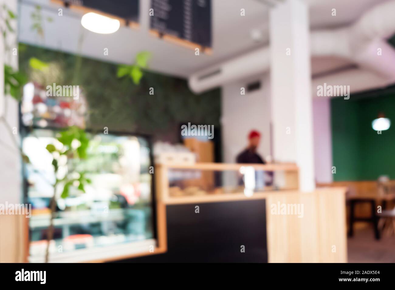 Blurred background of modern coffee shop with Stock Photo - Alamy