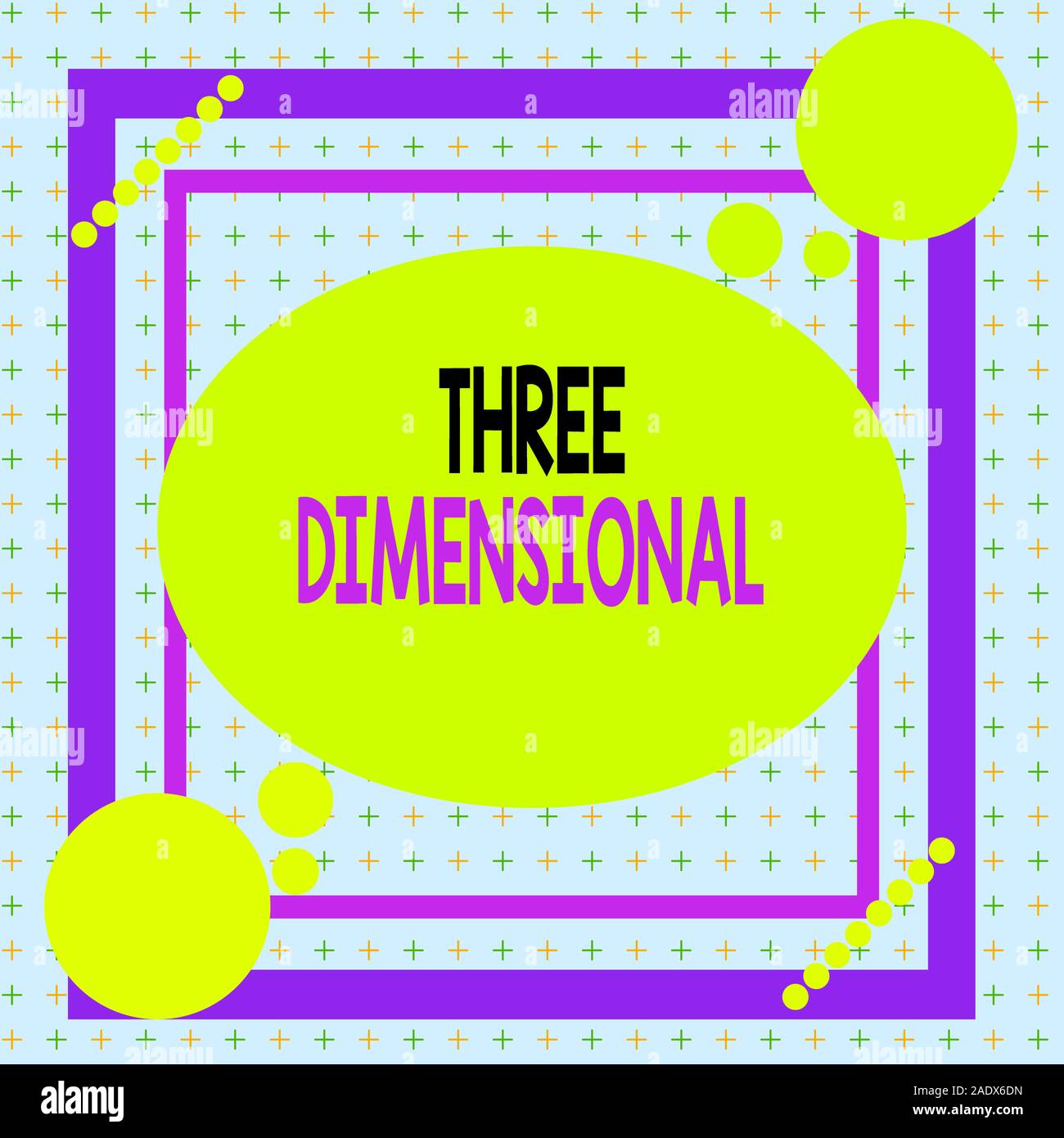 Text sign showing Three Dimensional. Business photo showcasing Things ...