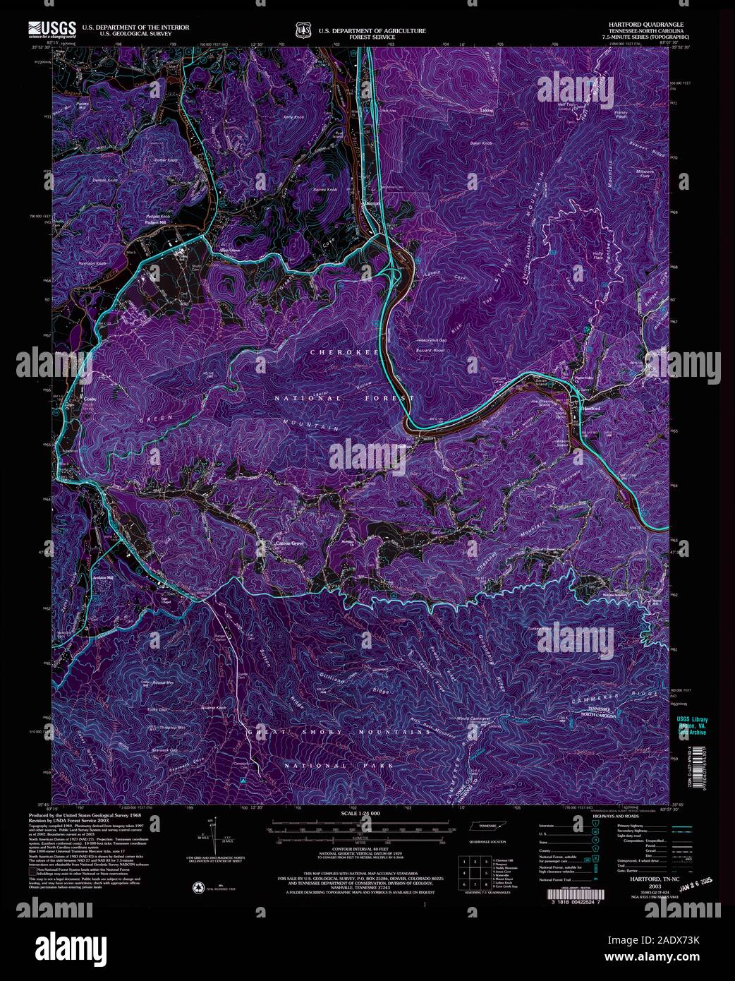 USGS TOPO Map Tennessee TN Hartford 143952 2003 24000 Inverted ... USGS TOPO Map Tennessee TN Hartford 143952 2003 24000 Inverted ...