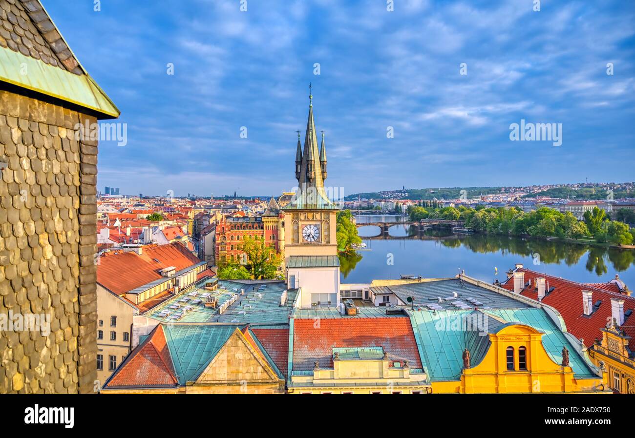 Aerial view along vltava river hi-res stock photography and images - Alamy