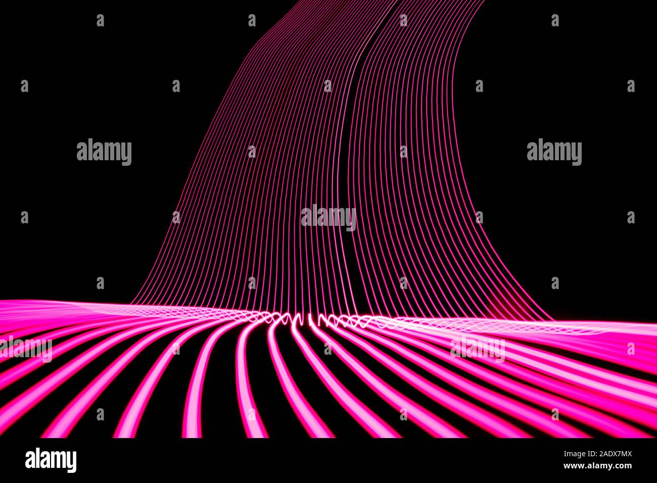 Bright neon line designed background, shot with long exposure. Modern ...