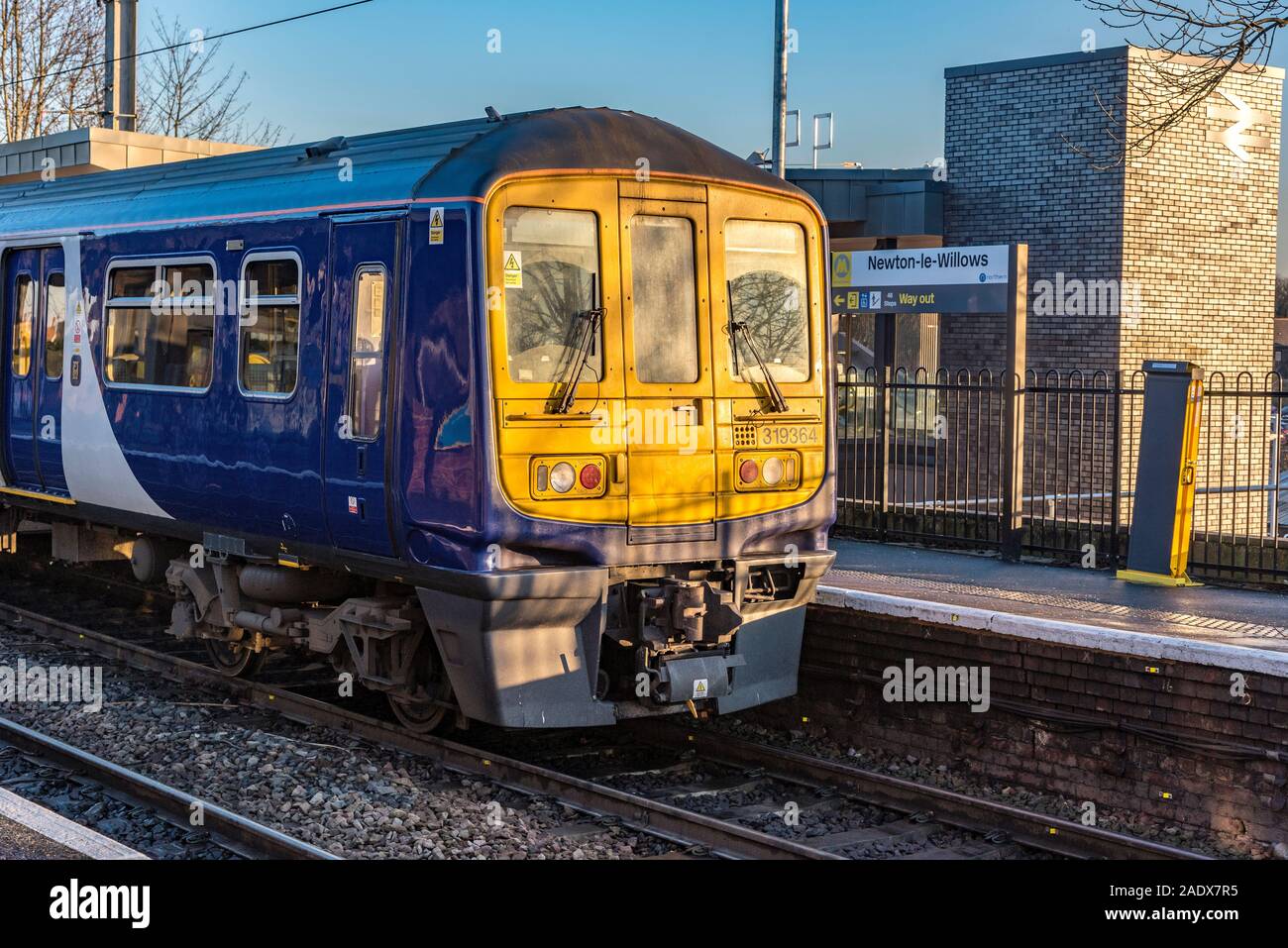 Northern Rail Class 319 dual-voltage electric multiple unit train at Newton le Willows station ...