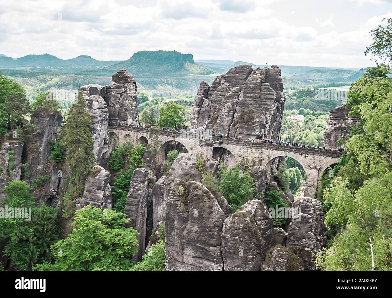 Bridge named Bastei in Saxon Switzerland Germany Stock Photo - Alamy