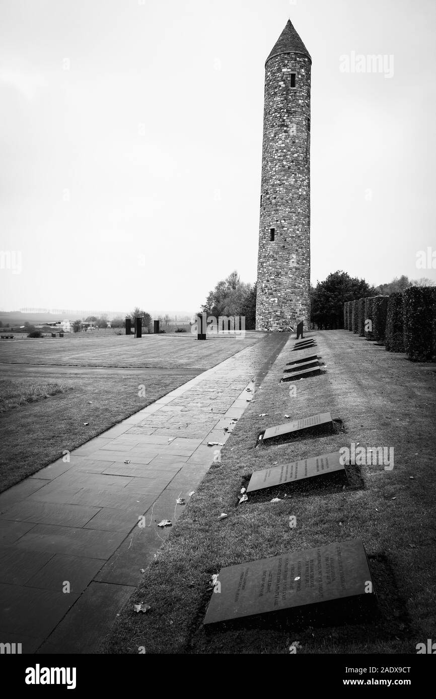 Irish peace tower Black and White Stock Photos & Images - Alamy