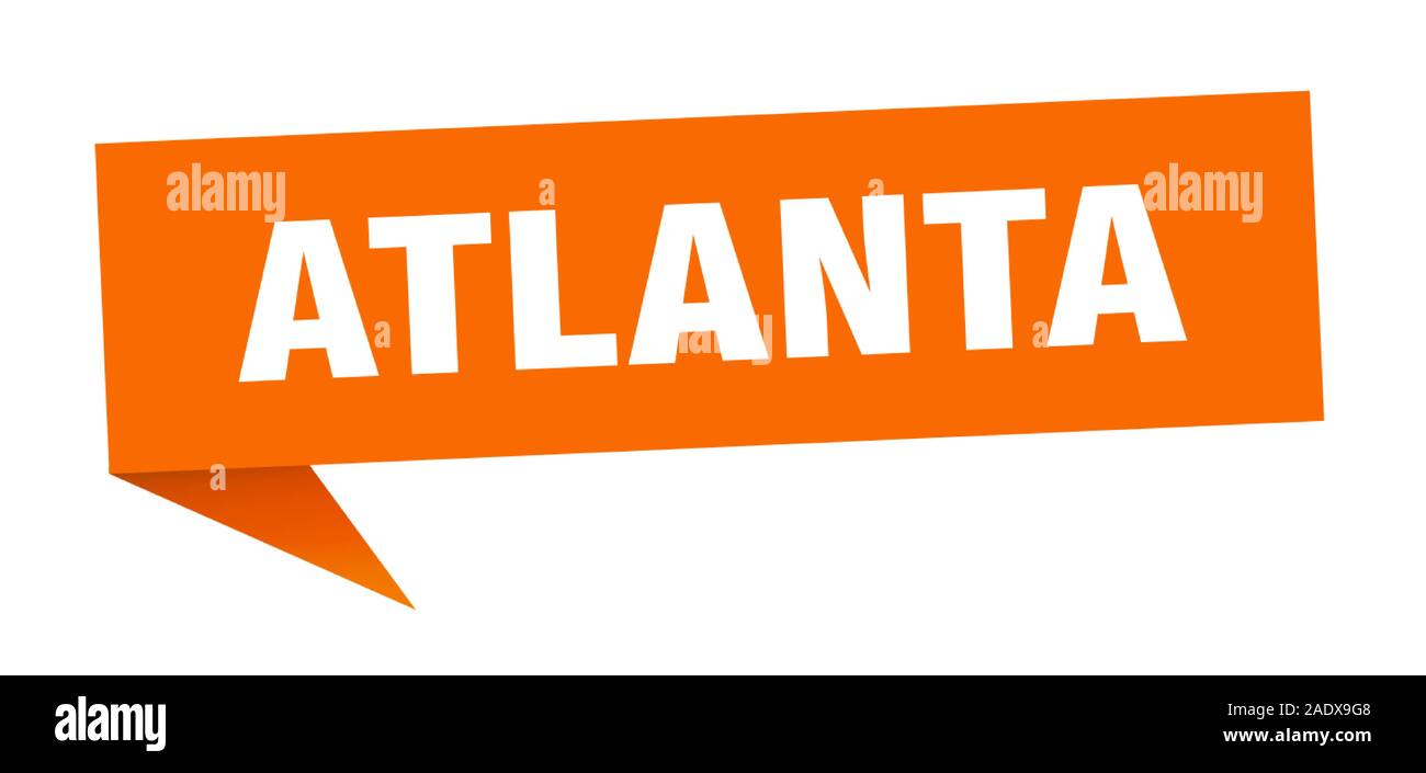 Atlanta sticker. Orange Atlanta signpost pointer sign Stock Vector ...